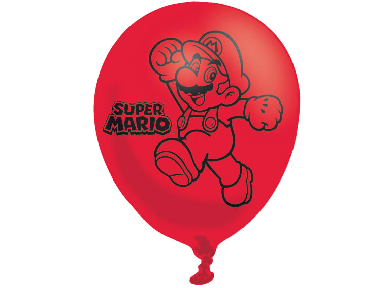 Balão Látex Super Mario 22,8cm 6unid | Tudo Para Festas