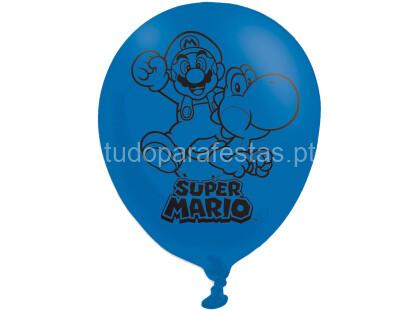Balão Látex Super Mario 22,8cm 6unid | Tudo Para Festas